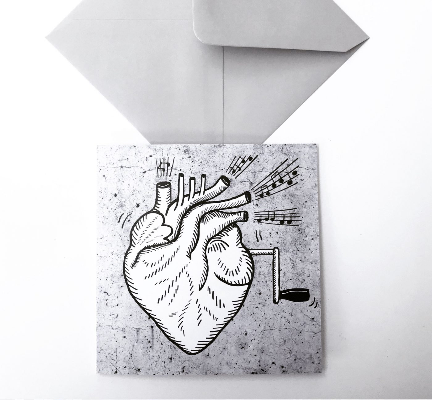 Music box folding card + envelope - Jenkastudio